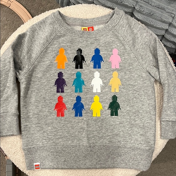 Lego | Shirts & Tops | Worn Once Toddler Grey Lego Mini Fig Crew Neck ...